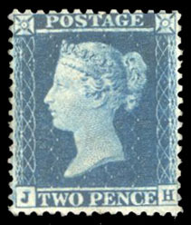 British Commonwealth - Great Britain #17 Cat$3,000, 1855 2p blue, unused with... | Great Britain ...
