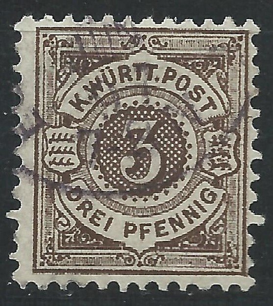 Wurttemberg 1890 - 3pf brown - Mi55 used | Europe - Germany & Colonies ...
