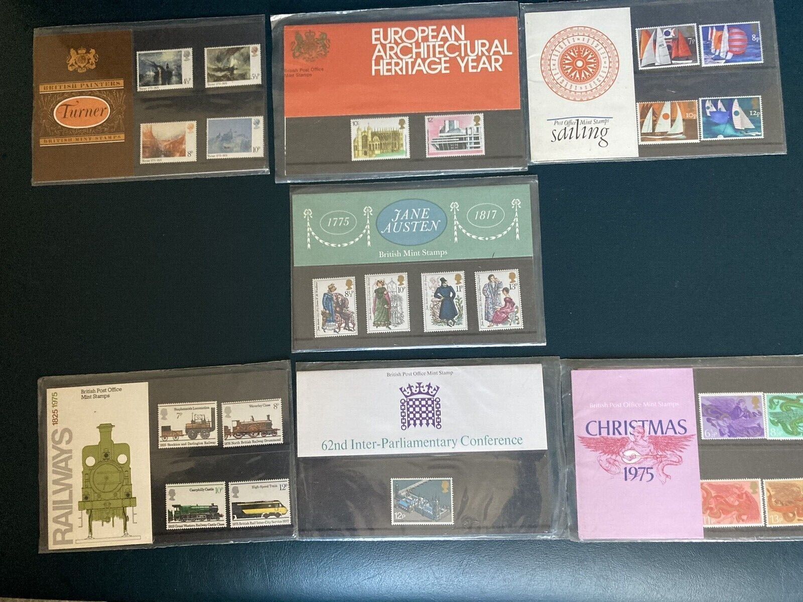 1975 Commemorative Presentation Packs Complete (7 Packs P.O. Nos 69-76 ...
