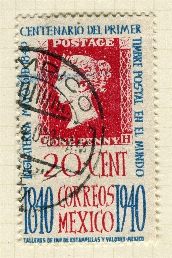 MEXICO; 1940 early Stamp Centenary issue fine used 20c. value | Central ...