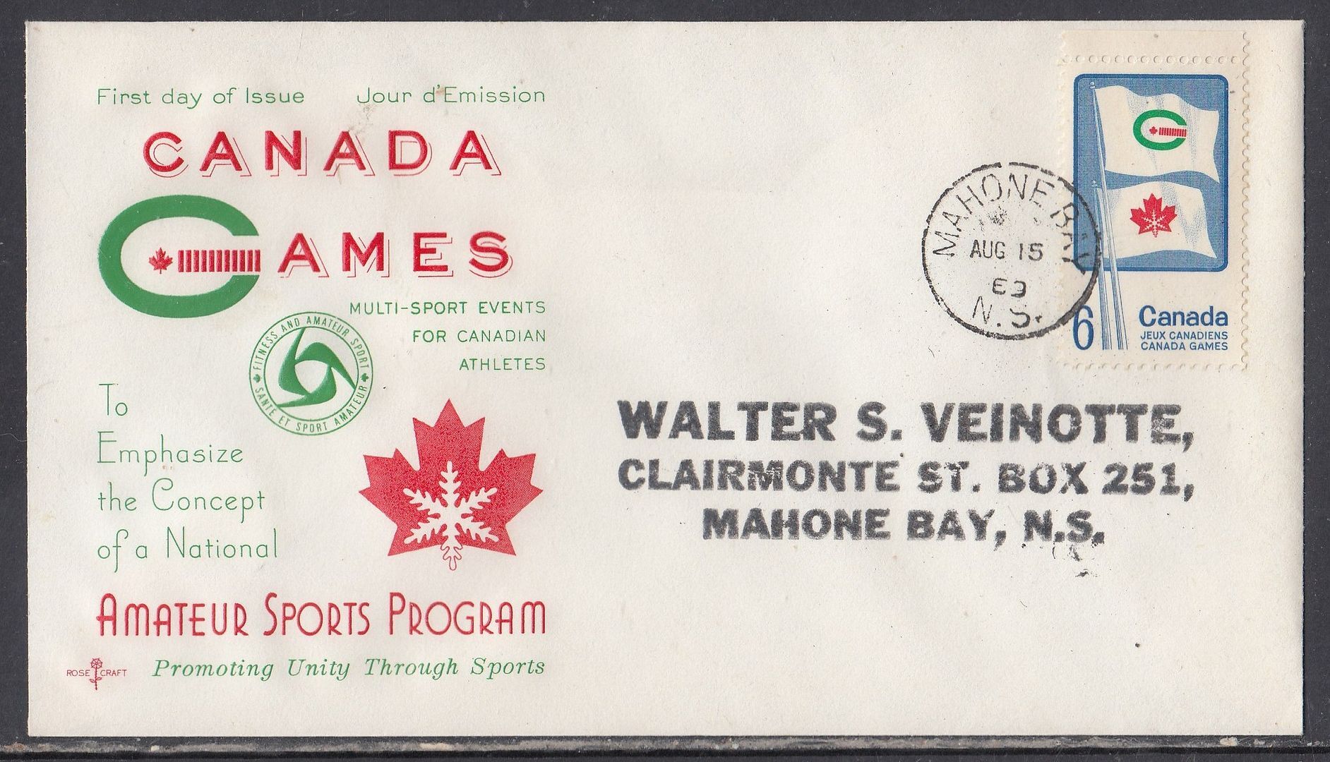 Canada Scott 500 Rose Craft FDC - Canada Games | Canada, General Issue ...