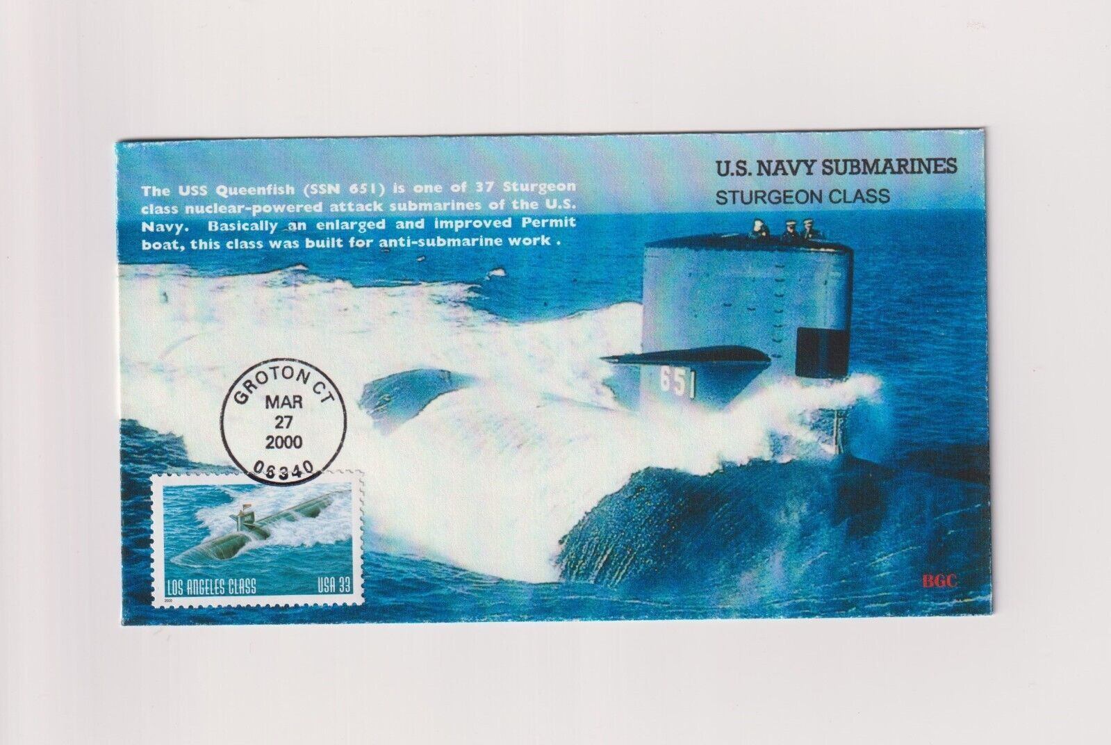 US Navy Submarines Los Angeles Class 33c BGC FDC (Queenfish) Sc #3372 ...
