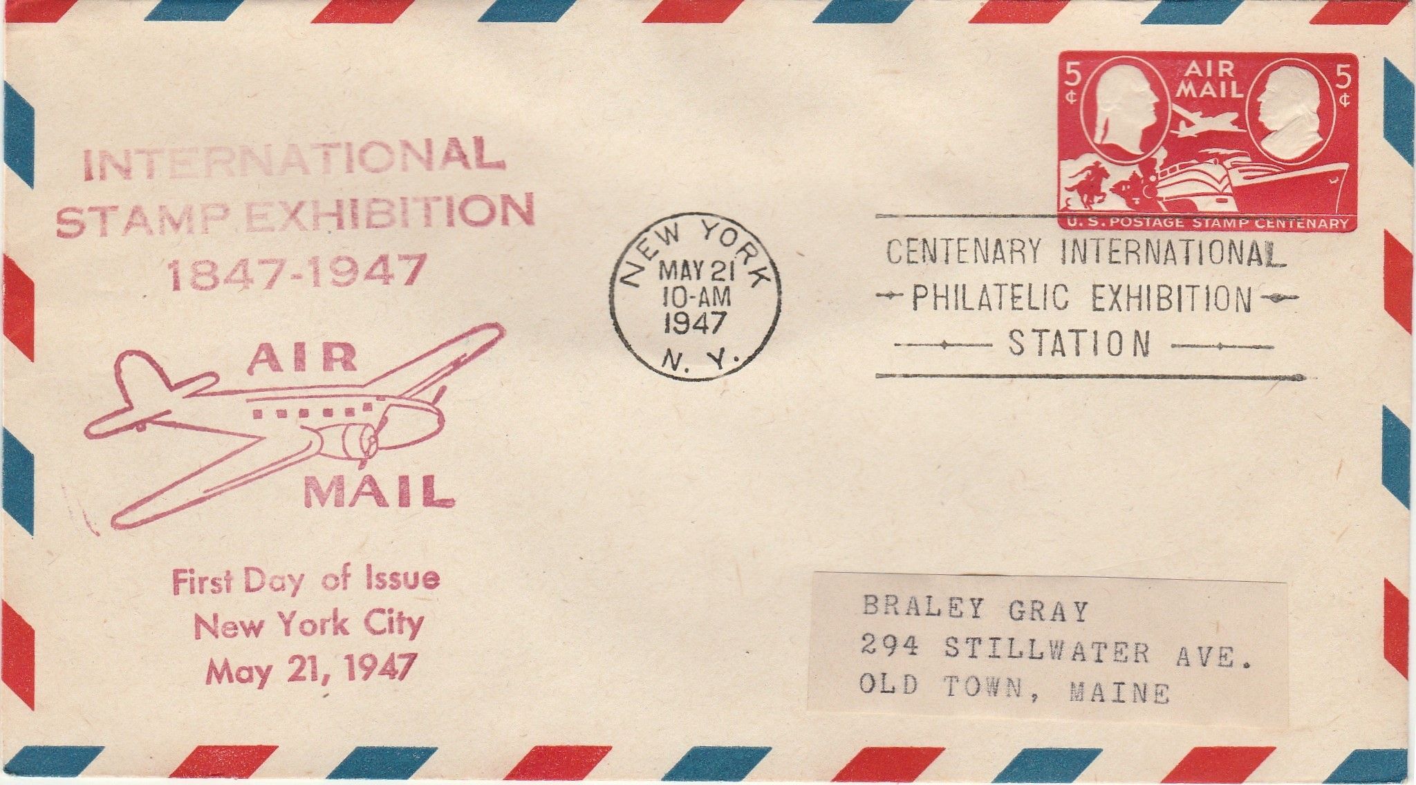Scott# UC17a Die AM8 FDC US Airmail Envelope, Anderson. | United States ...