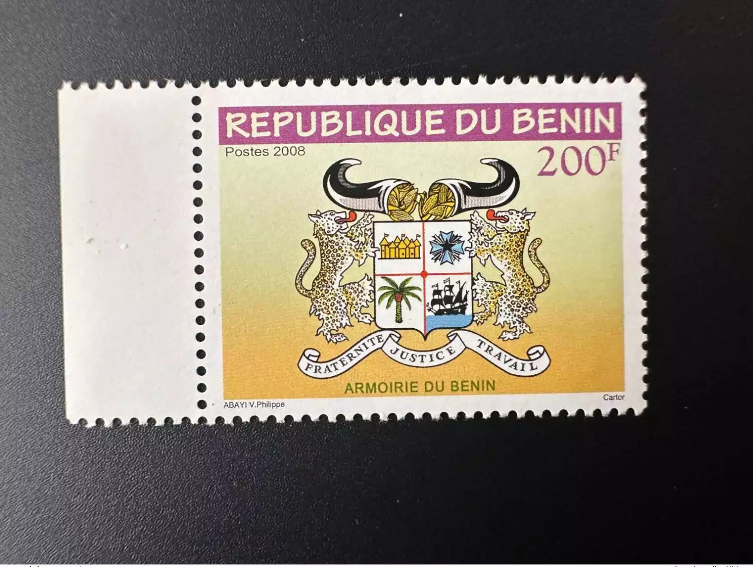 Benin 2008 Mi. 1458 y Silk Threads Seidefaden Coat of Arms Coat of Arms ...