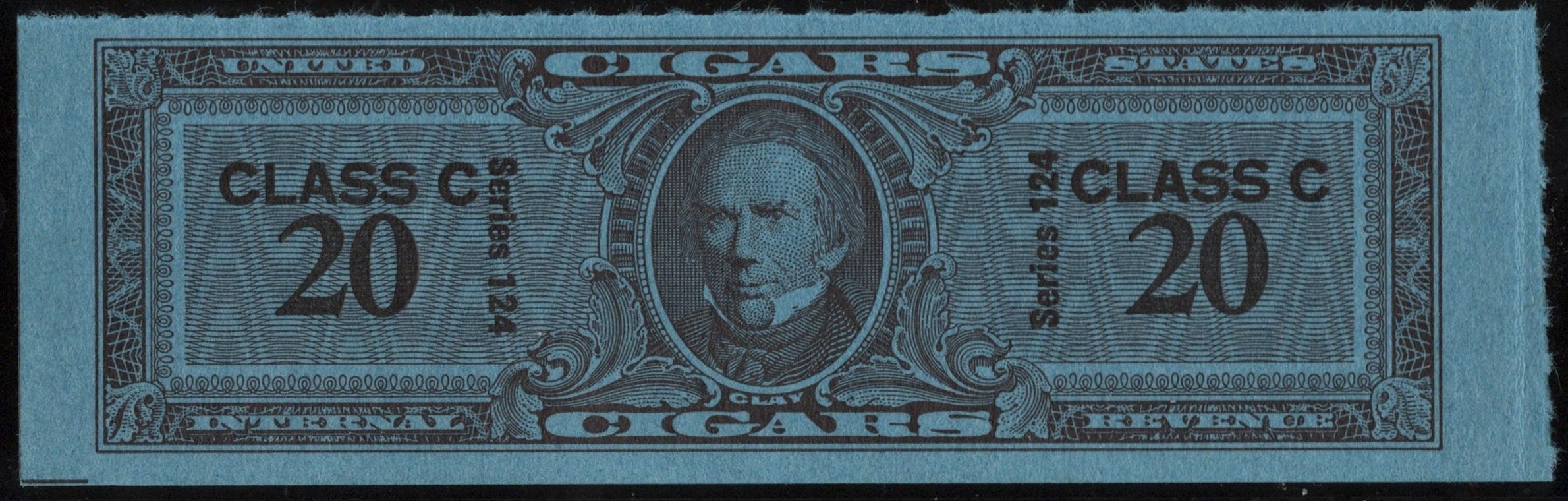 TC2535a Series 124: Class C Cigar Revenue Stamp: 20 Cigars (1954) NGAI ...