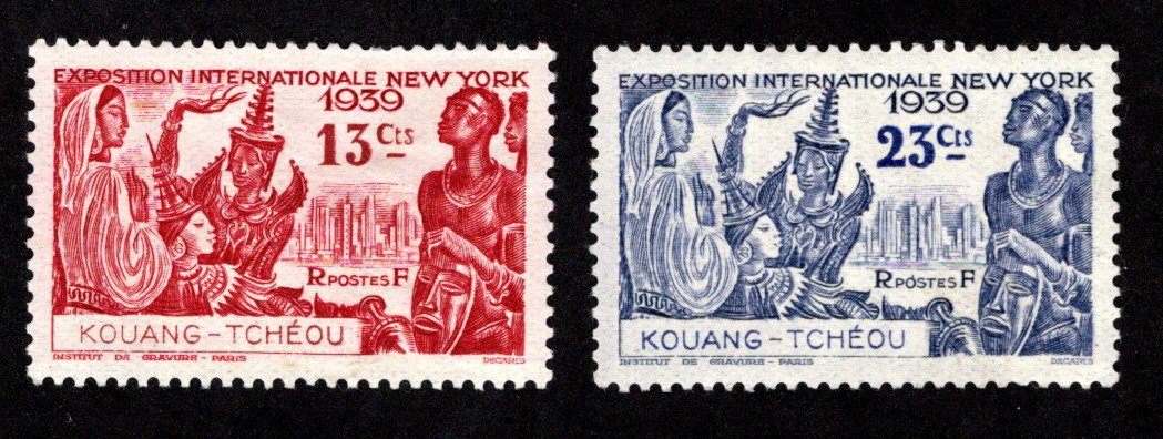 FRANCE - OFFICES IN CHINA - KWANGCHOWAN SC# 133-134 FVF/MOG 1939 / HipStamp