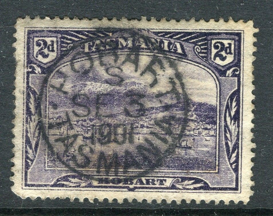 AUSTRALIA TASMANIA; 1890s classic Hobart view, used 2d. + fine Hobart ...