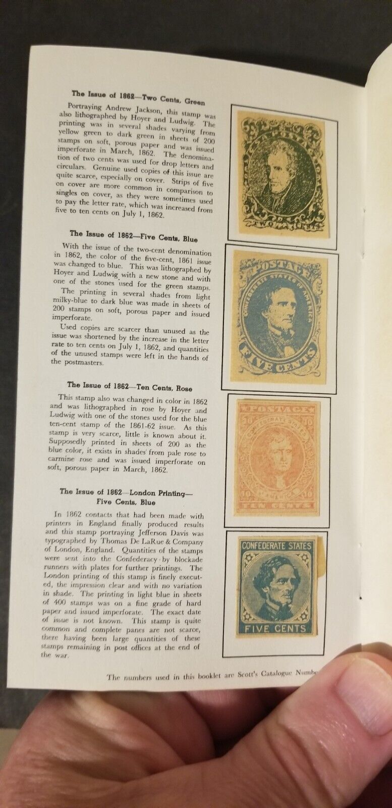 Tasco Confederate States Postage Stamps Booklet 14 Facsimile ...