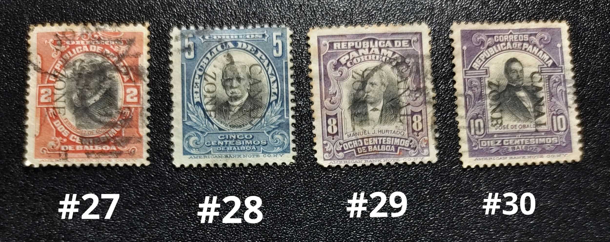 U.S. Canal Zone - Used Scott Stamp# CZ 27, CZ 28, CZ 29, CZ 30. Panama ...