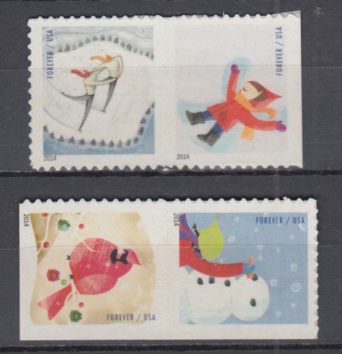 (F) USA #4941-4944 Winter Fun Full Set of 4 Forever from ATM Booklet ...