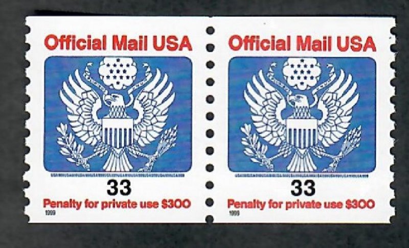 O157 33 cent Official Mail MNH coil pair | United States, Officials ...