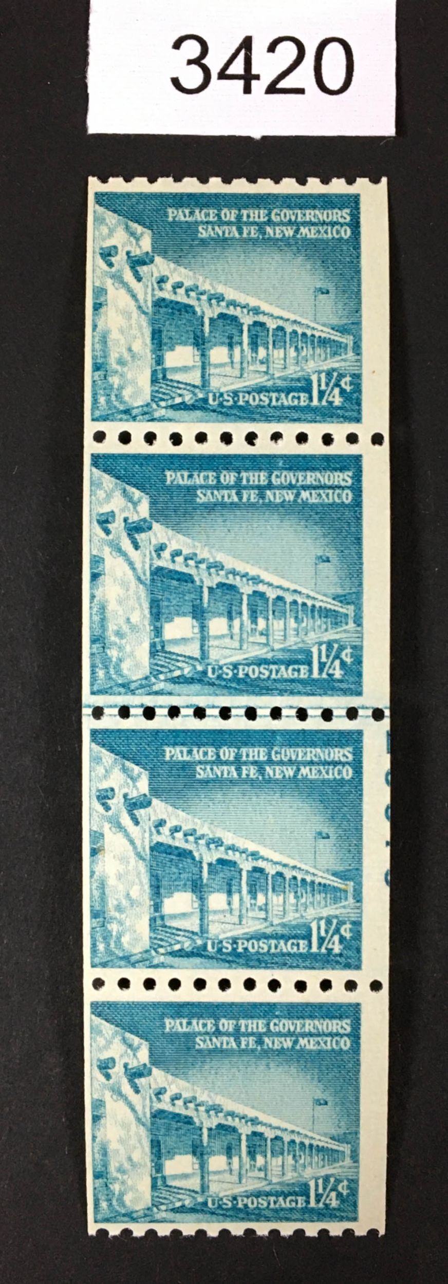 US # 1054a Line Strip Large Holes Mint OG NH Strip **Pf Cert** $90 ...