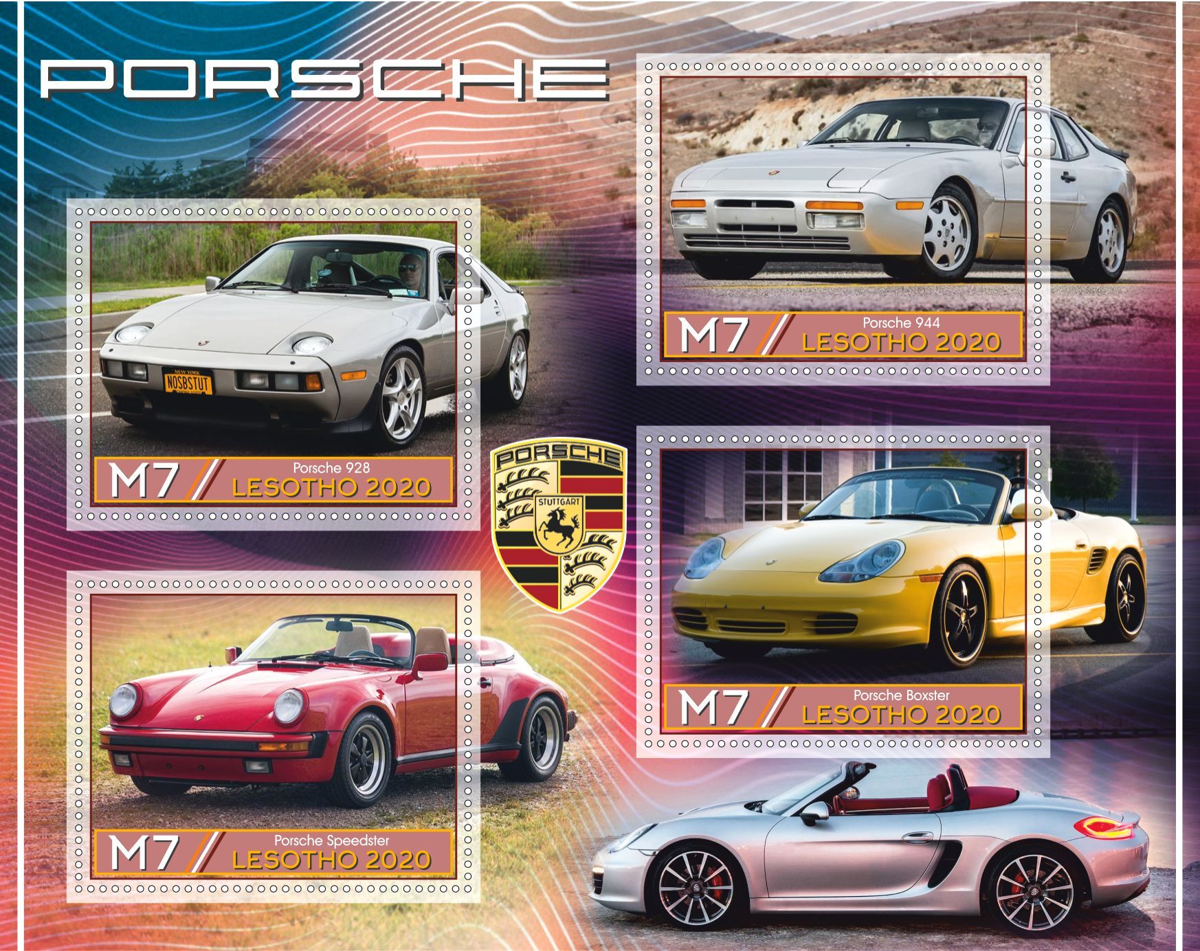 Stamps.Cars Porsche 2020 year 1+1 sheets perforated Lesotho | Africa ...