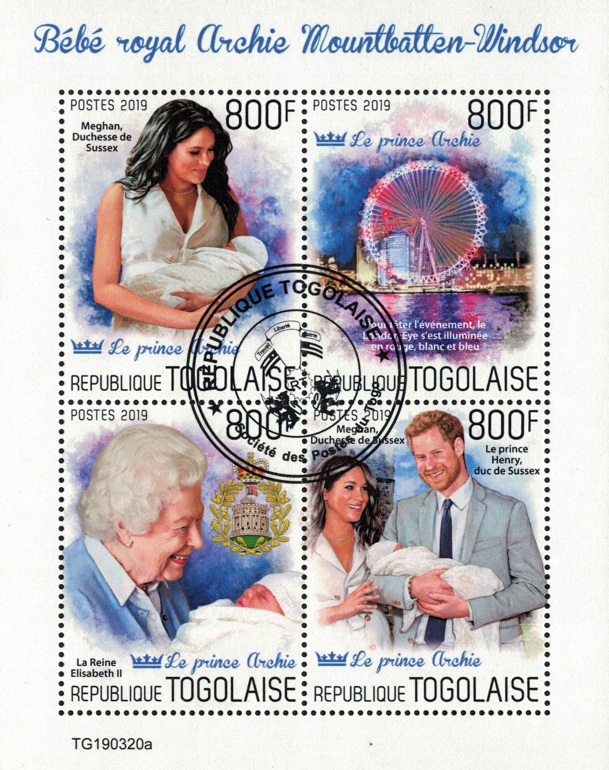 TOGO 2019 - Royal family, prince Archie/ complete set (sheet+block ...