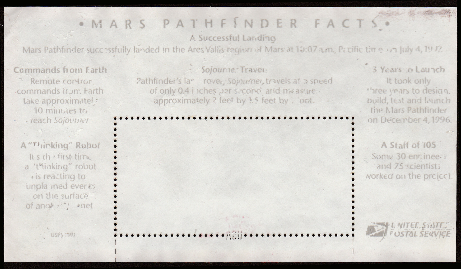 # 3178 Used Mars Pathfinder S/S | United States, General Issue Stamp ...