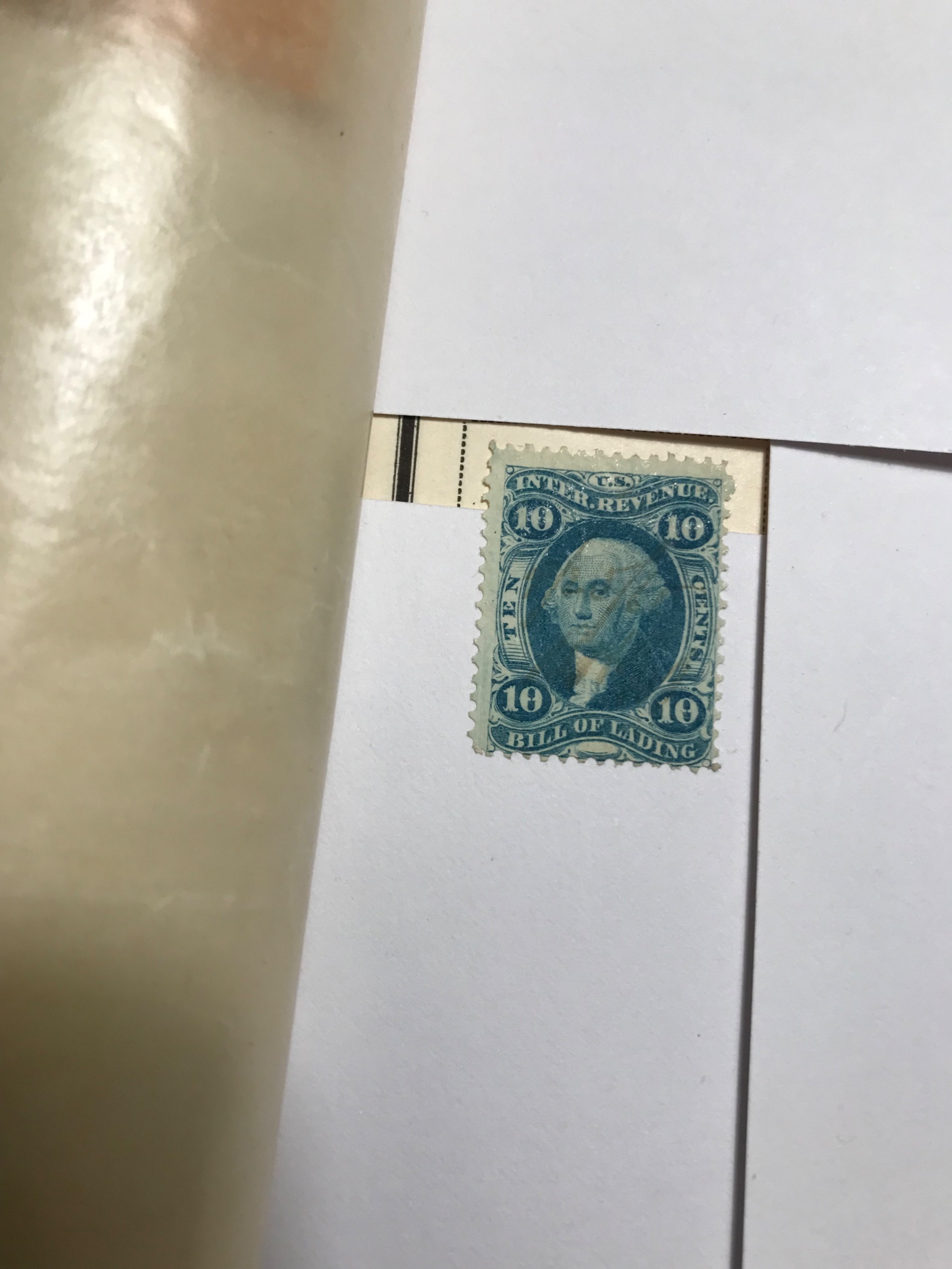 ScottR-32 1862 10cent George Washington bill of lading, internal ...