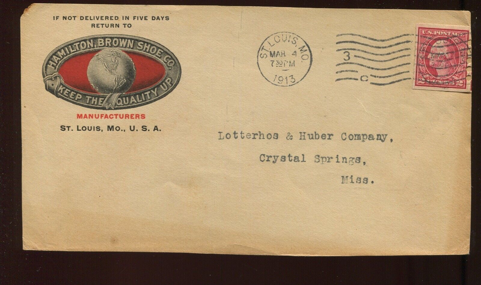 409 Mailometer Type 4 PASTE UP USED STAMP on Cover FRONT LV2742 ...