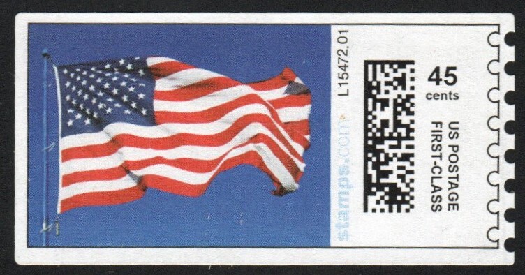 1CVP 20 - (45c) - Personal Computer Postage - "Flag" - Used Single ...