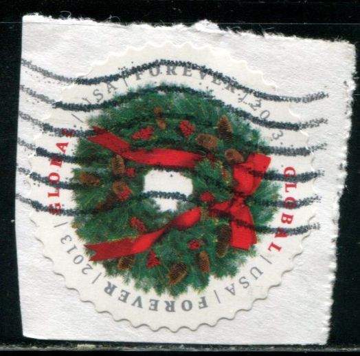 4814 ($1.10) Global - Holiday: Evergreen Wreath SA, used on paper ...