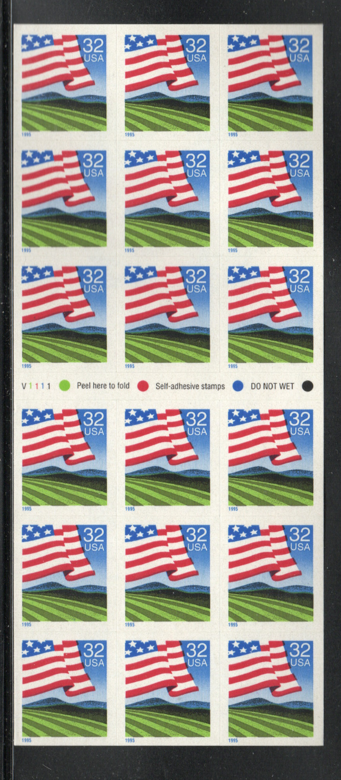 ALLY'S STAMPS US Scott #2919a 32c Flag Over Field - B/P [18] MNH F/VF ...