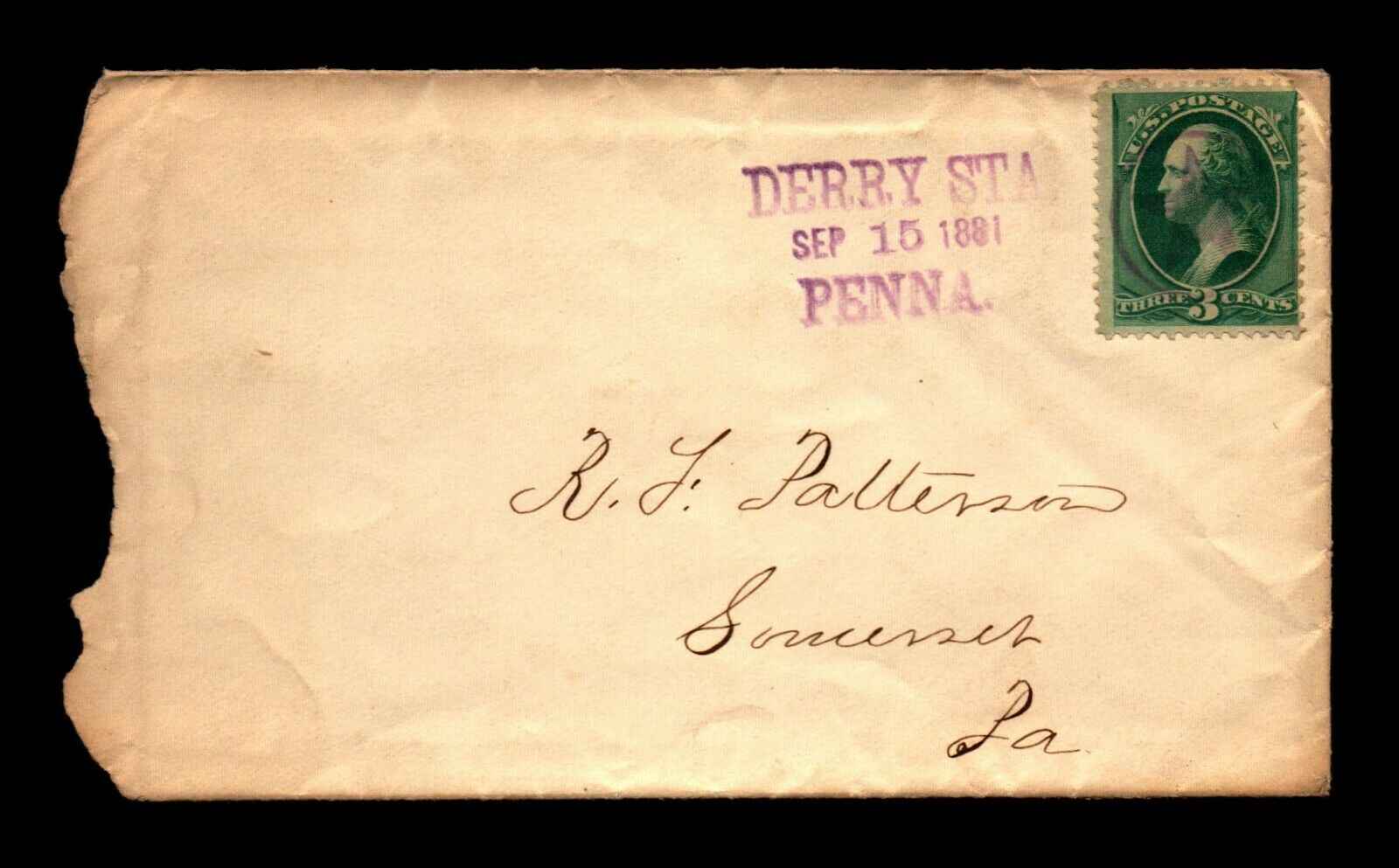1881 Derry Station Straight Line Date Cancel / Star Killer - L25218 ...