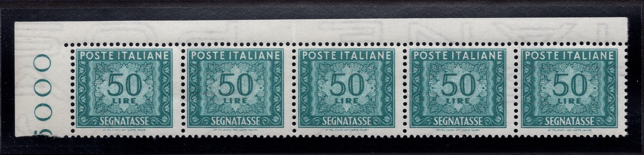 Lire 50 Watermark Letters Double Row Top Tax Marker - MNH | Europe ...