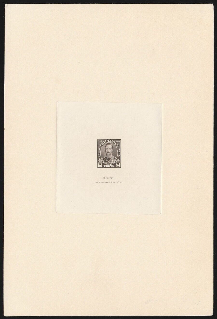CANADA 1935 KGV Silver Jubilee 2c DIE PROOF. Extremely rare. | Canada ...
