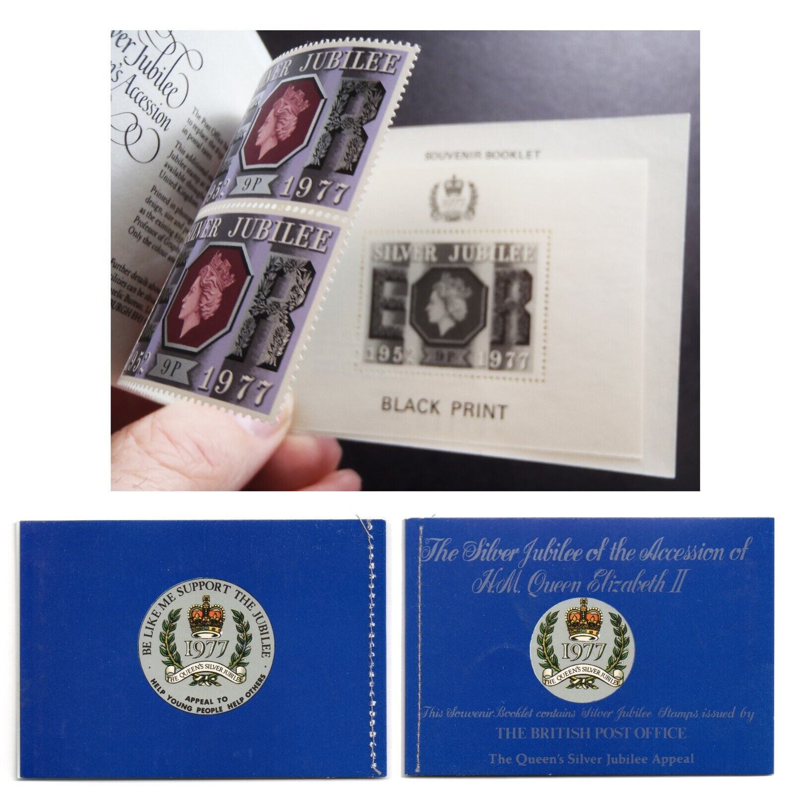 GB UK QE2 Sc 811 Silver Jubilee Stamp Booklet Ltd Edn #4483/10000 w ...
