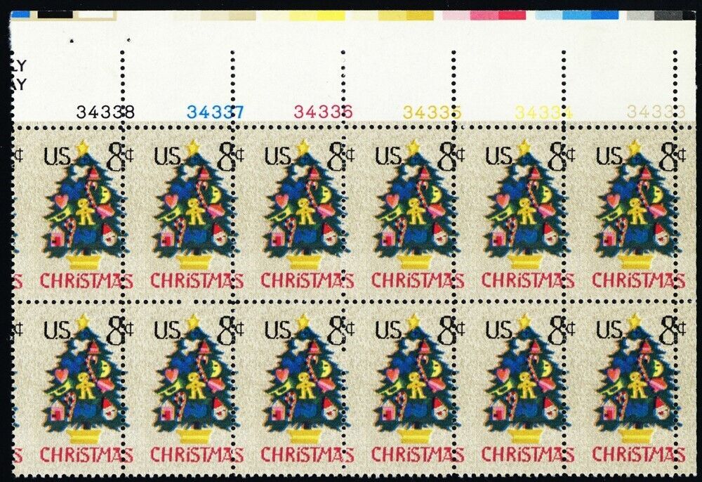 1508, Mint NH 8¢ Misperforation Error PL# Block of 12 Stamps - Stuart ...