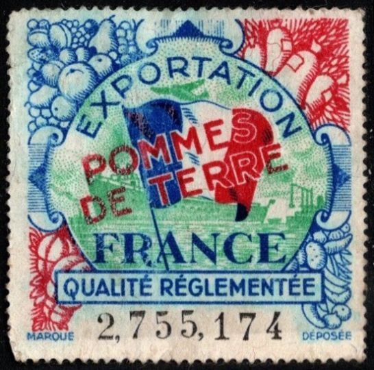 Vintage France Export Revenue Label Regulated Quality Pommes De Terre ...