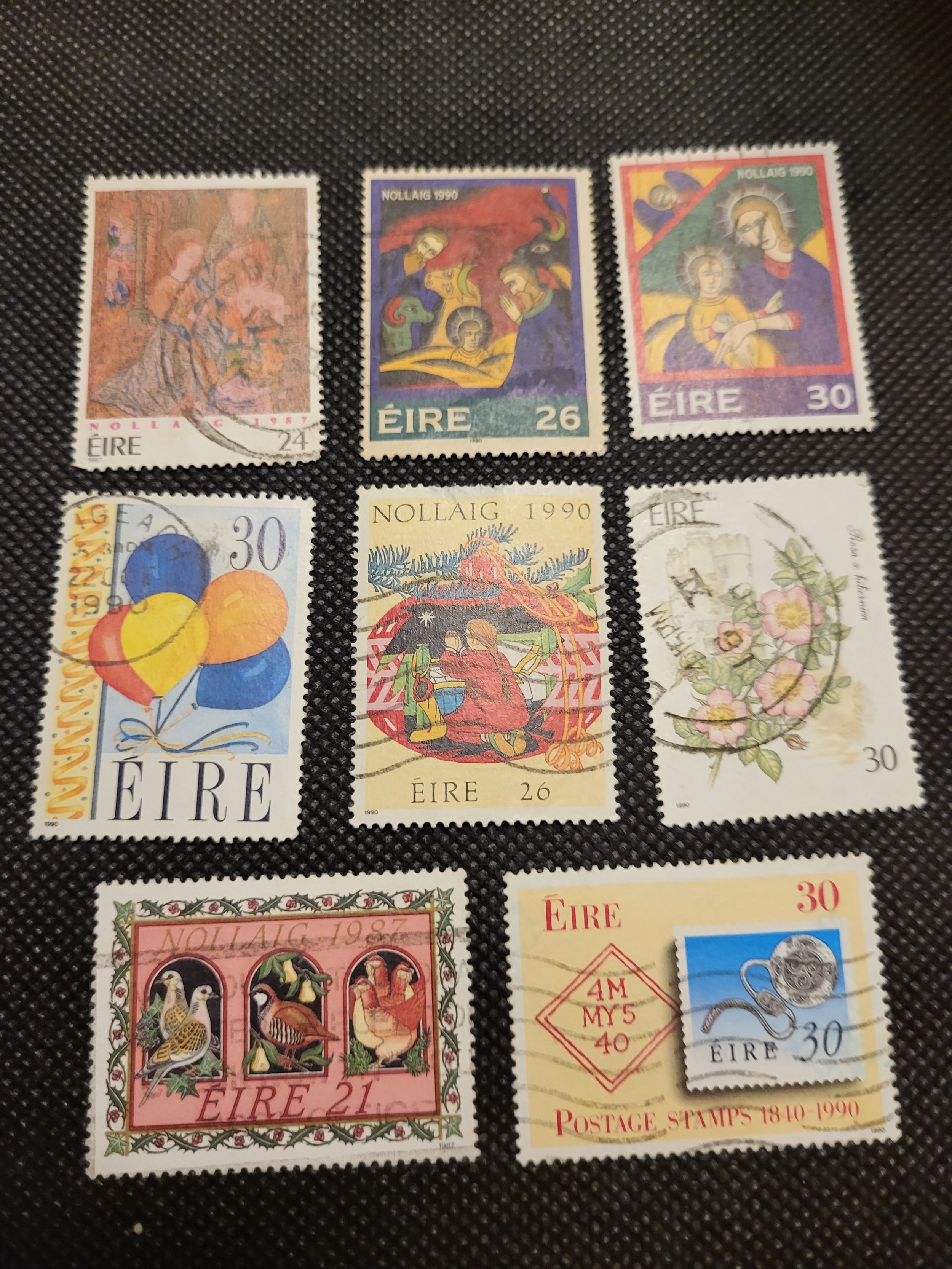 Ireland, 1988-90 issues ,Christmas, balloons and Irish Rose, SCV $7.85 ...