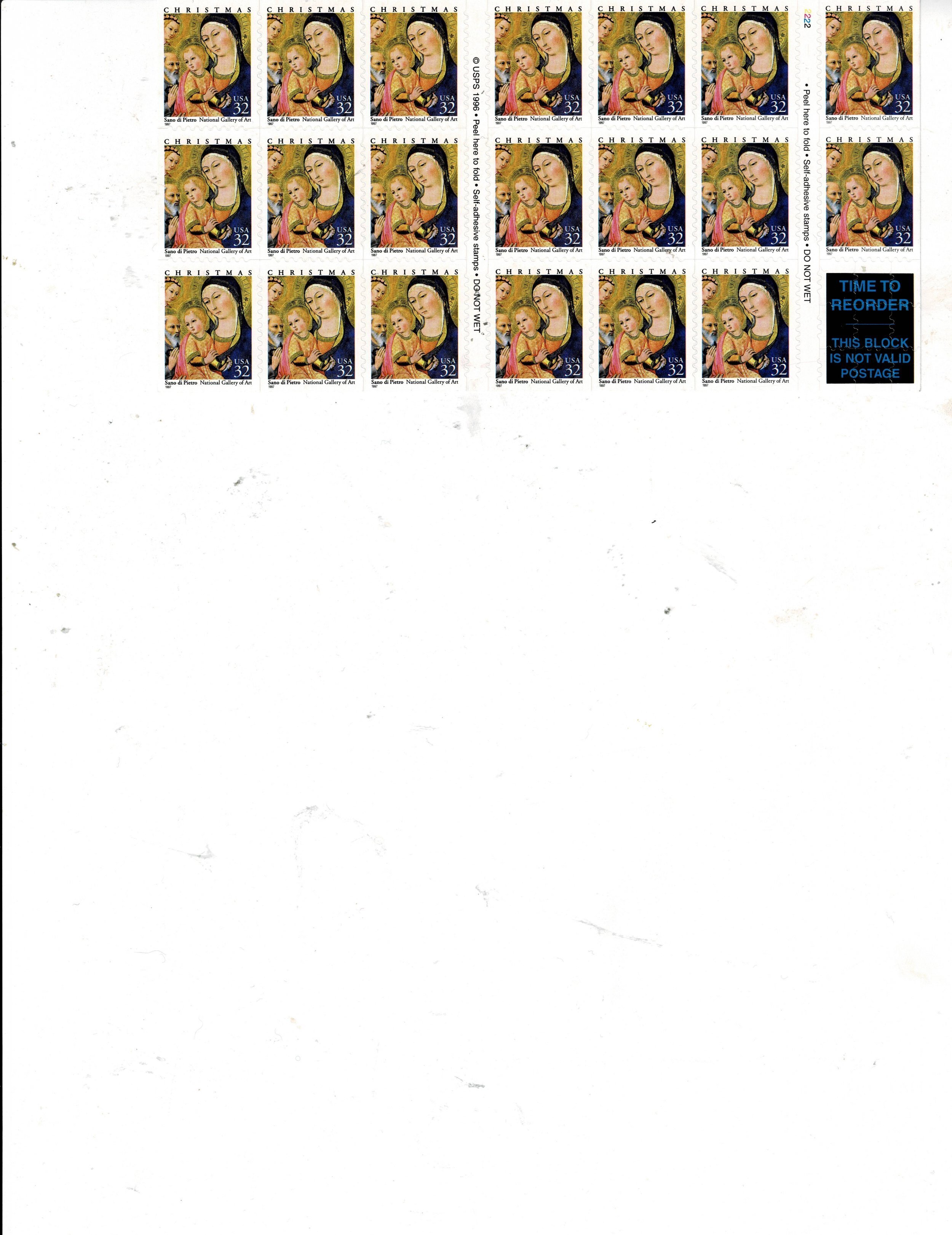 Christmas Madonna & Child 1997 32c US Postage Booklet #3176a VF MNH ...