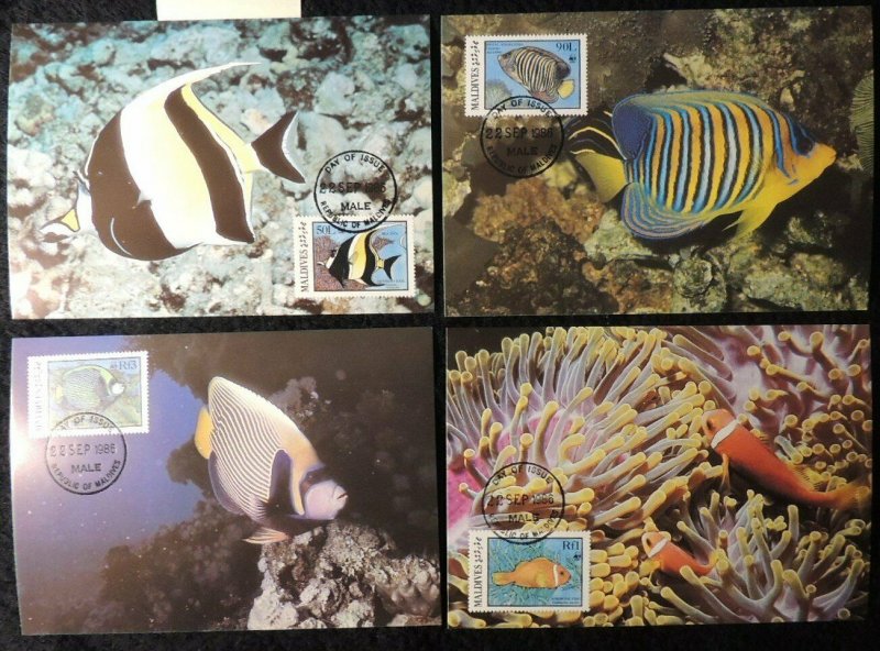maldive islands 1986 WWF reef fish marine life maxicard superb used ...