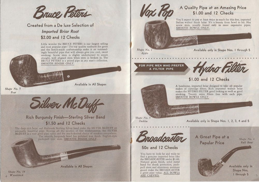 Ephemera: 1950 - "Smoking Pleasure" Pipe Catalog from Mail Pouch ...