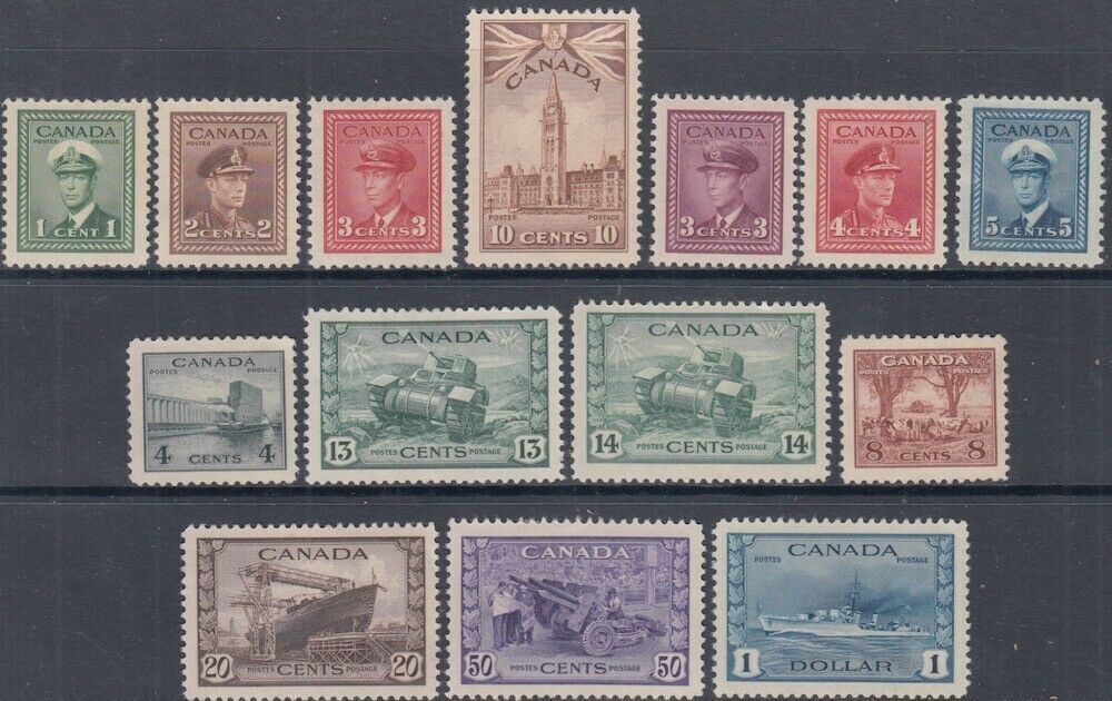Canada Sc# 249-62 VLH to Light HR World WAR II (See Description ...
