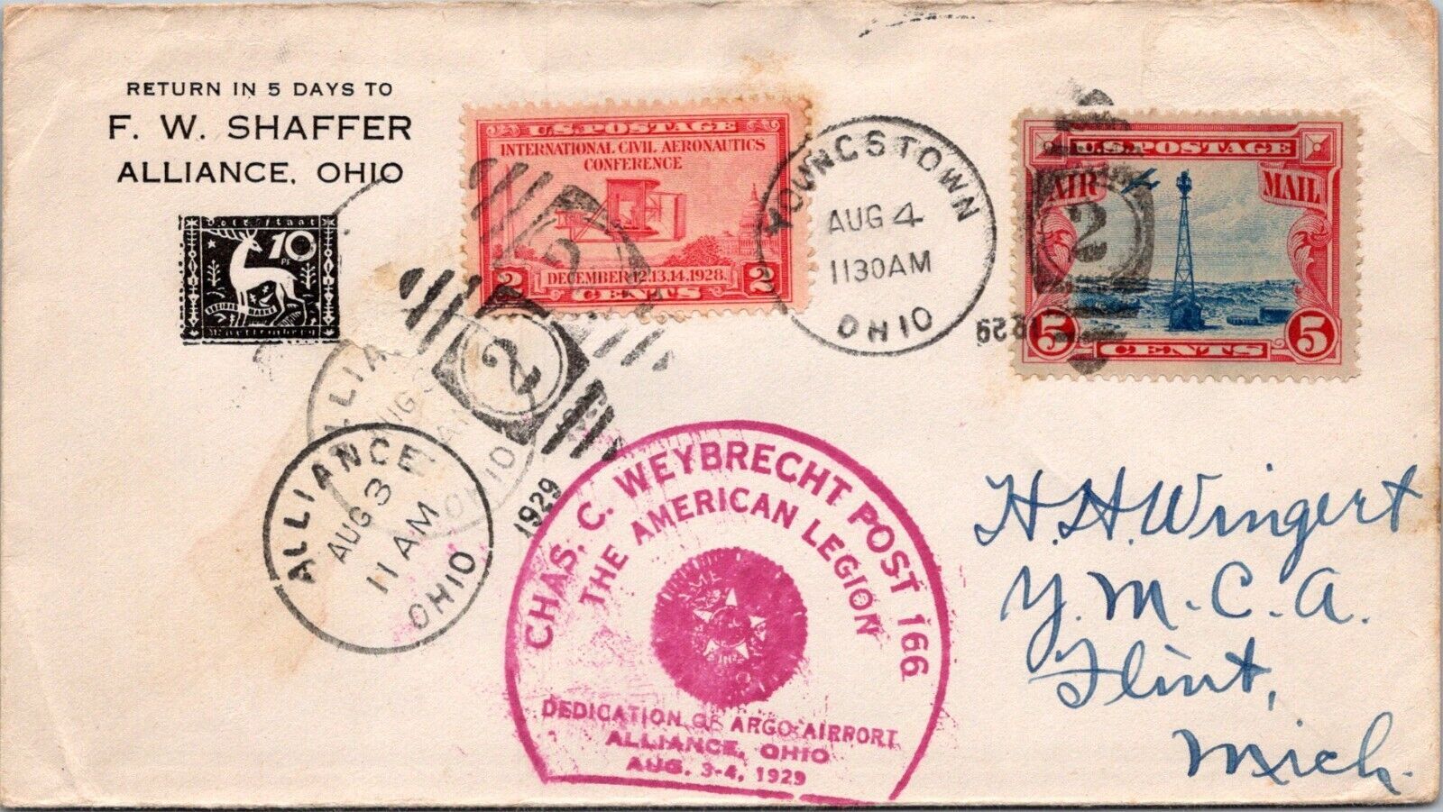 FFC 1929 - Dedication Of Argo Airport - Alliance Oh to Youngstown Oh ...