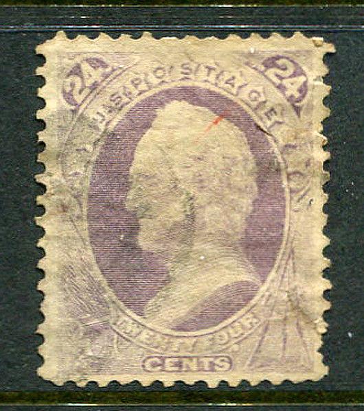 US Lot 5685 US Postage 1870 Scott A52 - 153 Hard Paper 24 Cent Purple ...