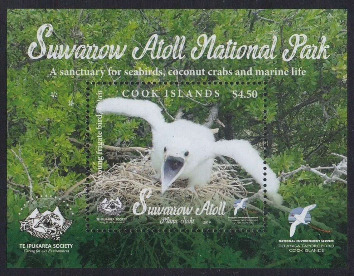 Cook Islands 2019 $4.50 Suwarrow Atoll Frigate Birds mini sheet MUH ...