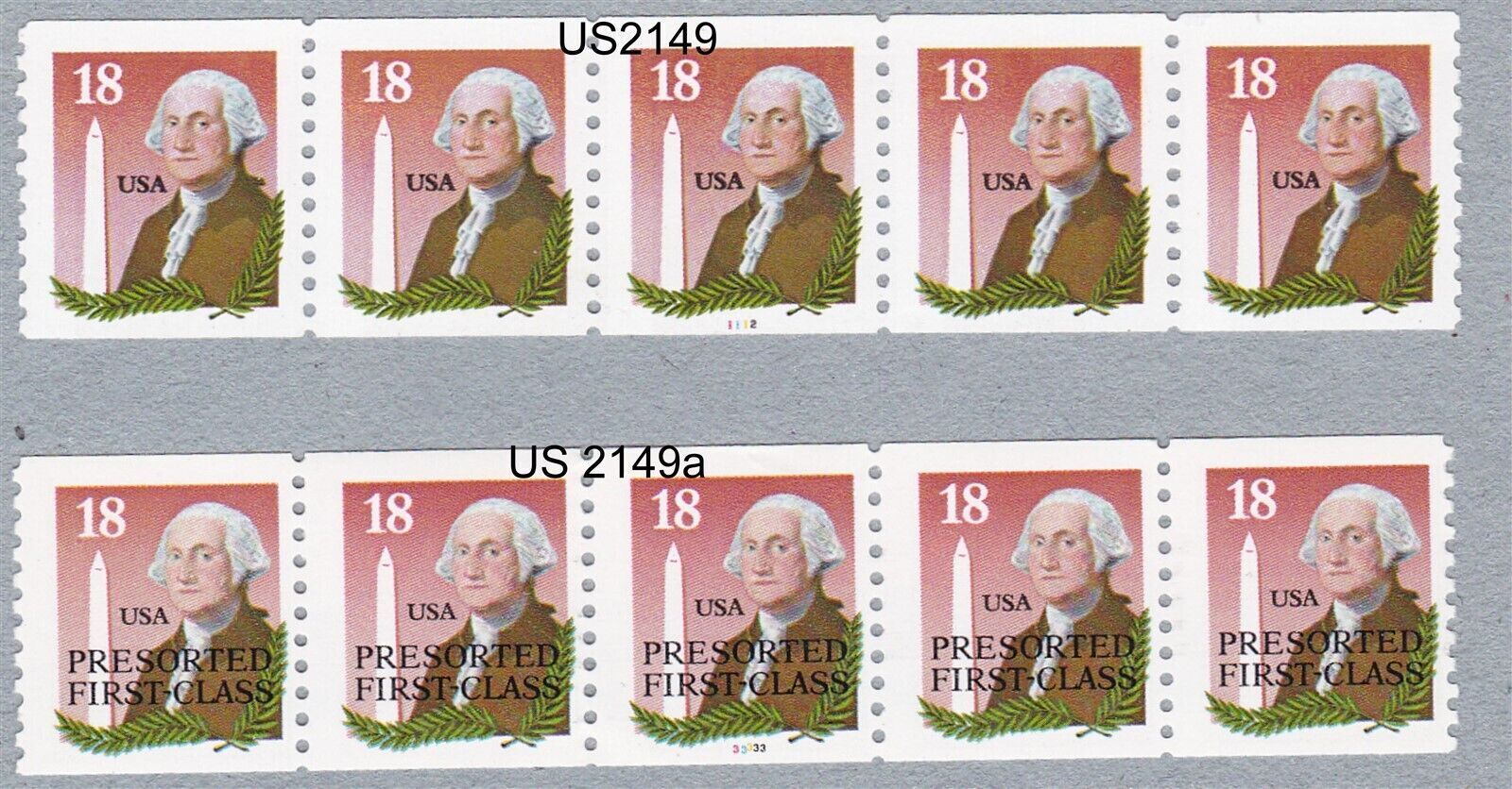 PNC5 18c Washington US 2149, US 2149a Lot (2) MNH F-VF | United States ...