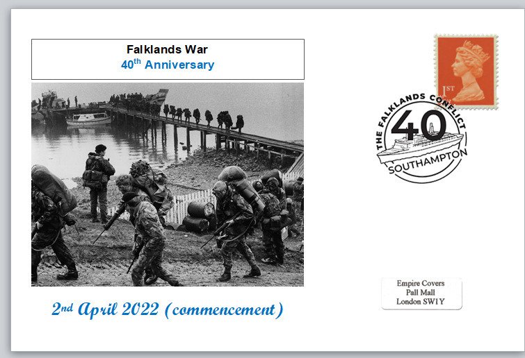GB 2022 40th anniversary falklands war militaria ships postcard superb ...