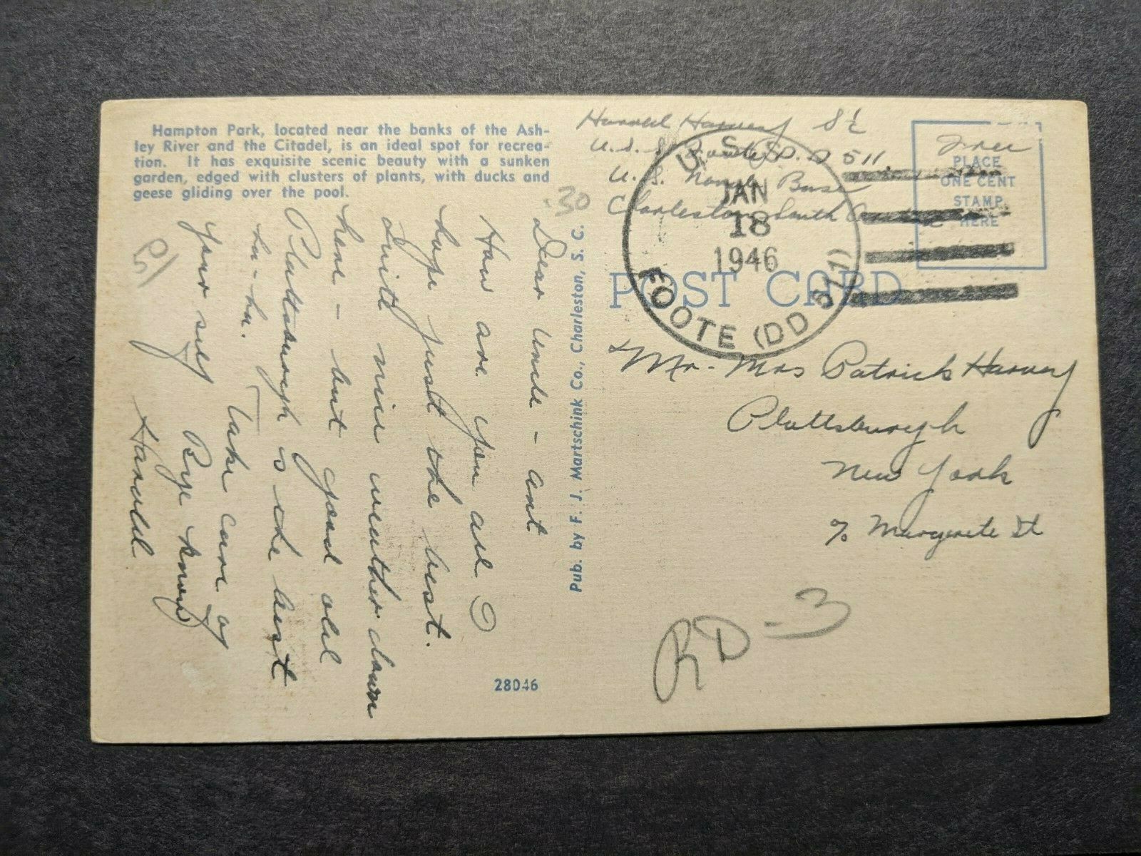 USS FOOTE DD-511 Naval Cover 1946 CHARLESTON, SOUTH CAROLINA / HipStamp