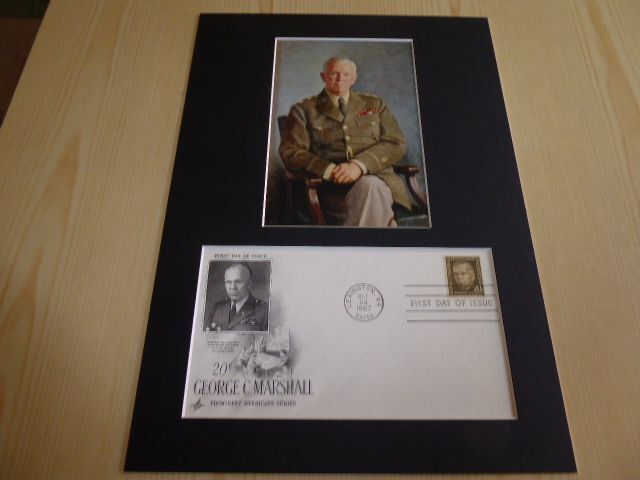 General George C. Marshall WWII USA FDC Cover mounted photograph mount ...