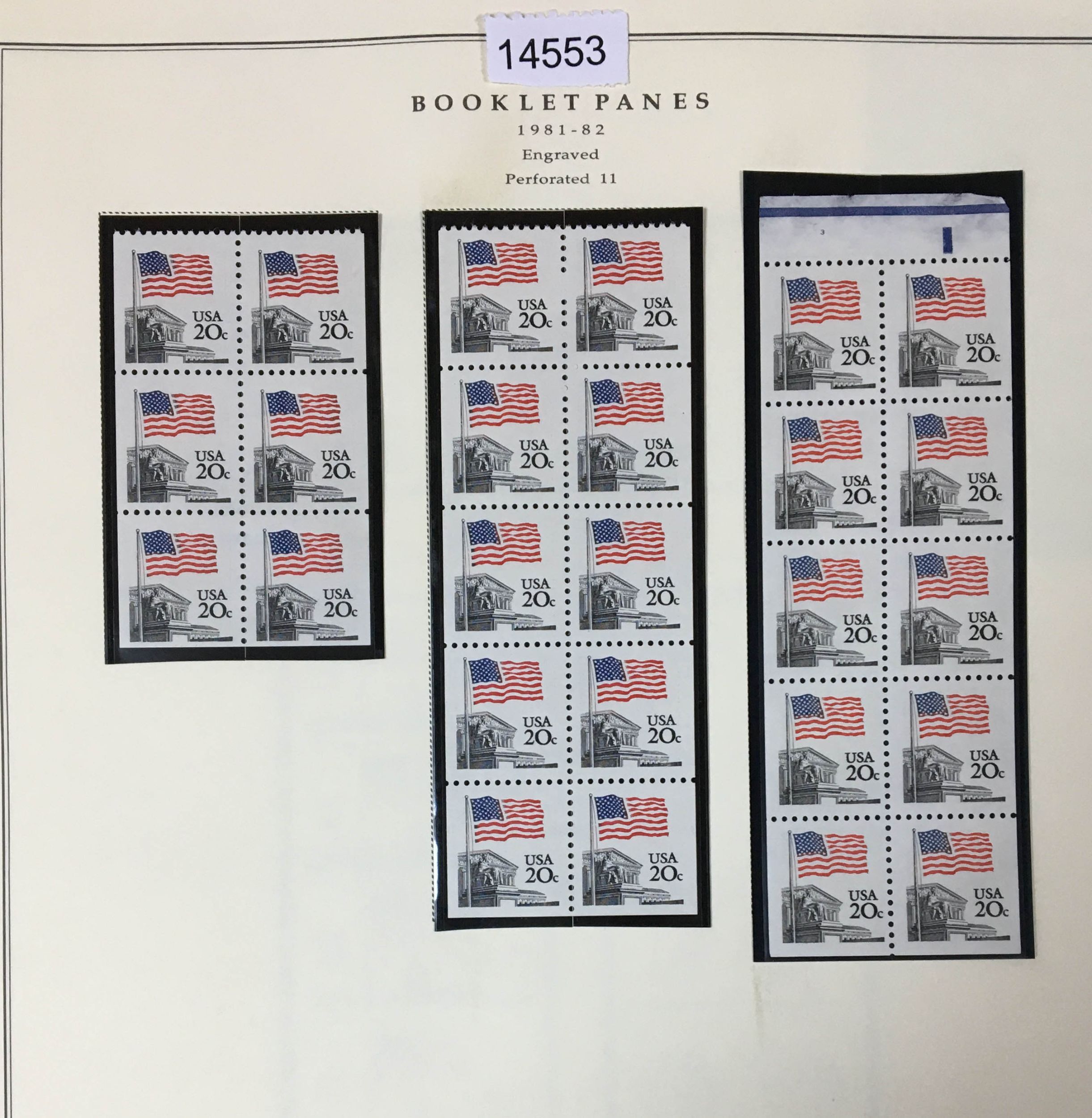 US Stamps # Booklet Panes Collection Mint OG 8 Pages LOT #14553 ...