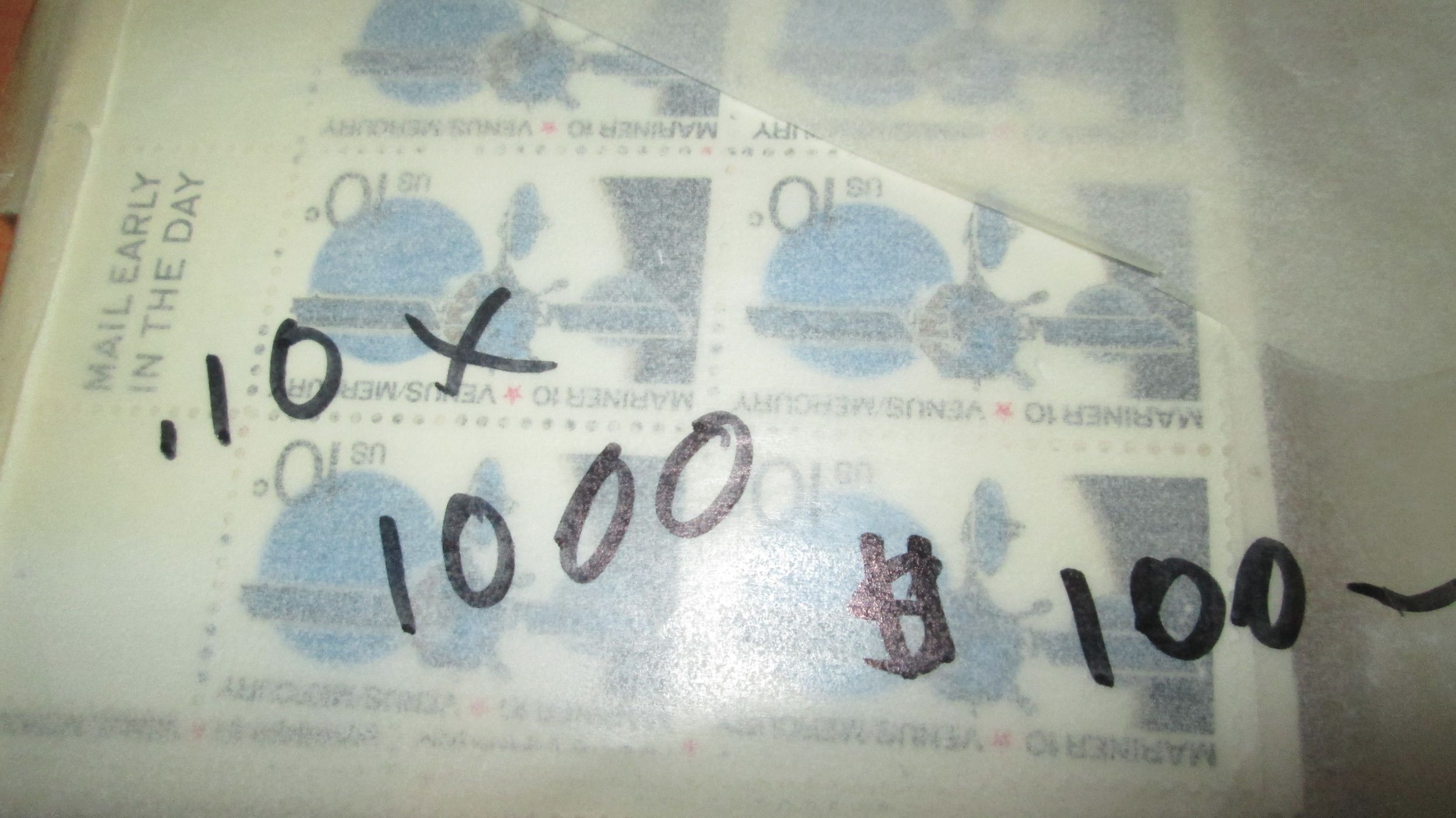 US Discount Postage 1000x 10c stamps in Mail Early/Plate Blocks MNH ...