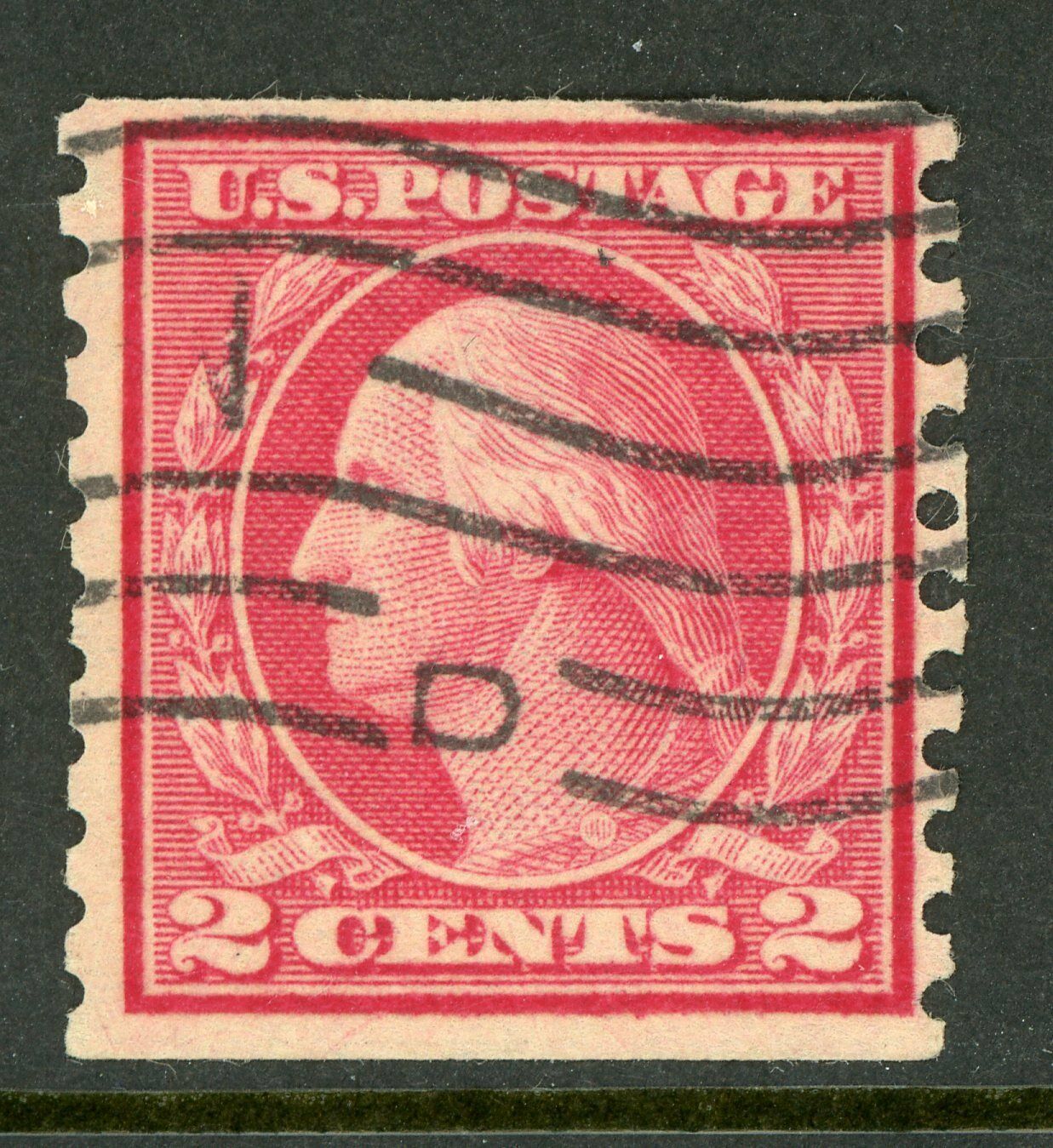 USA 1916 Washington 2¢ Carmine Type II Perf 10 Vert Coil Scott 491 VFU ...