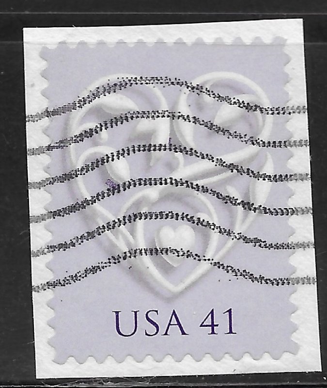 US #4151 41c Wedding Hearts with Lilac Background | United States ...