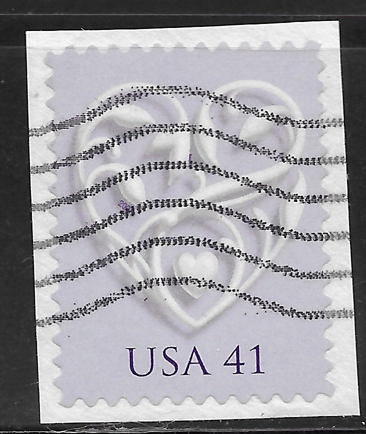 US #4151 41c Wedding Hearts with Lilac Background | United States ...