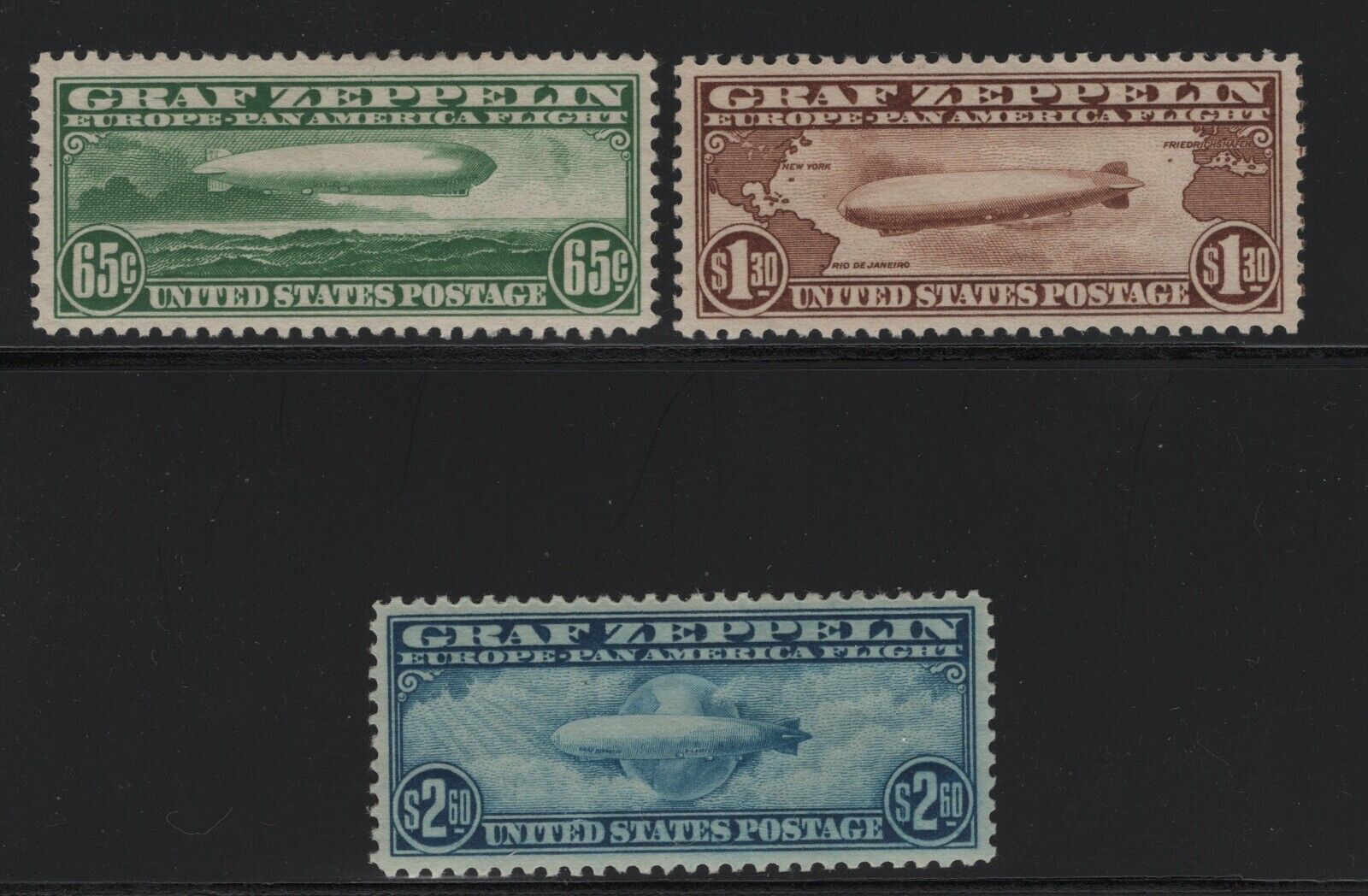 C13 - C15 Zeppelin Set XF OG lightly hinged nice color cv $ 1200 ! see ...