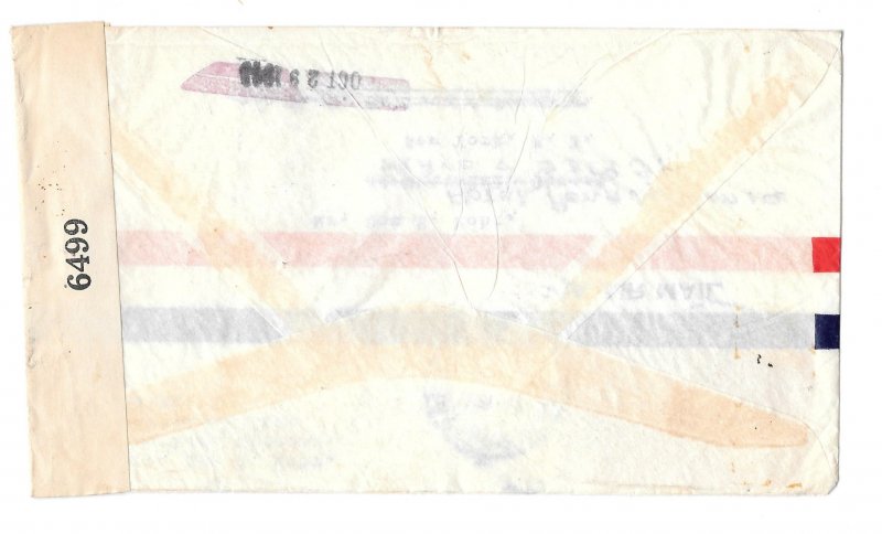 Haiti 1943 Censored Airmail Cover Sc C22 Port au Prince to US WWII ...