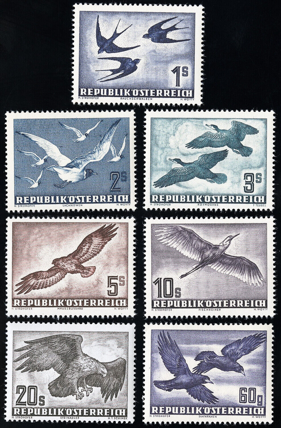 Austria Stamps # C54-60 MLH XF Scott Value $190.00 | Europe - Austria ...